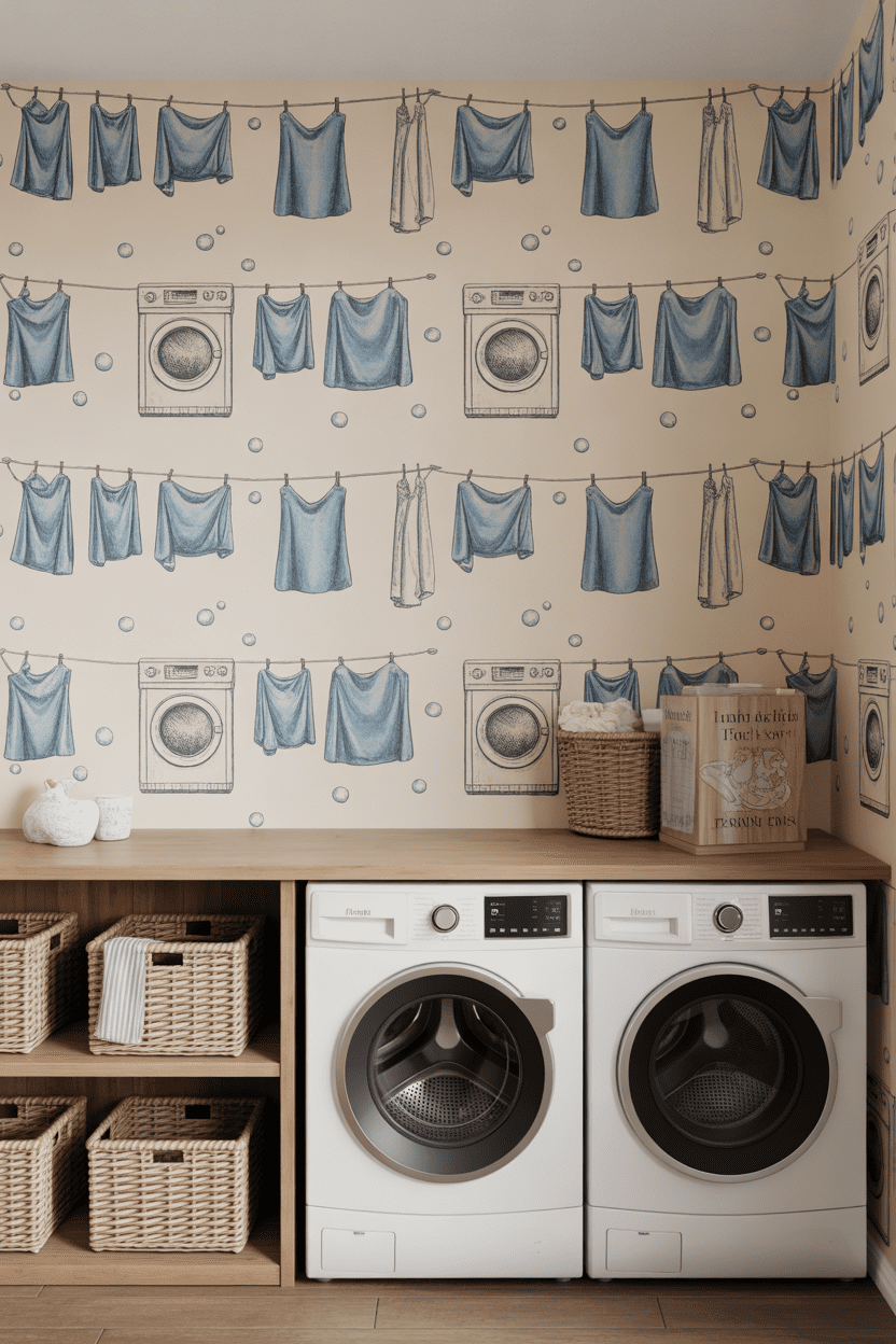 18 Laundry Room Wallpaper Ideas That Make Everyday Chores Look Good