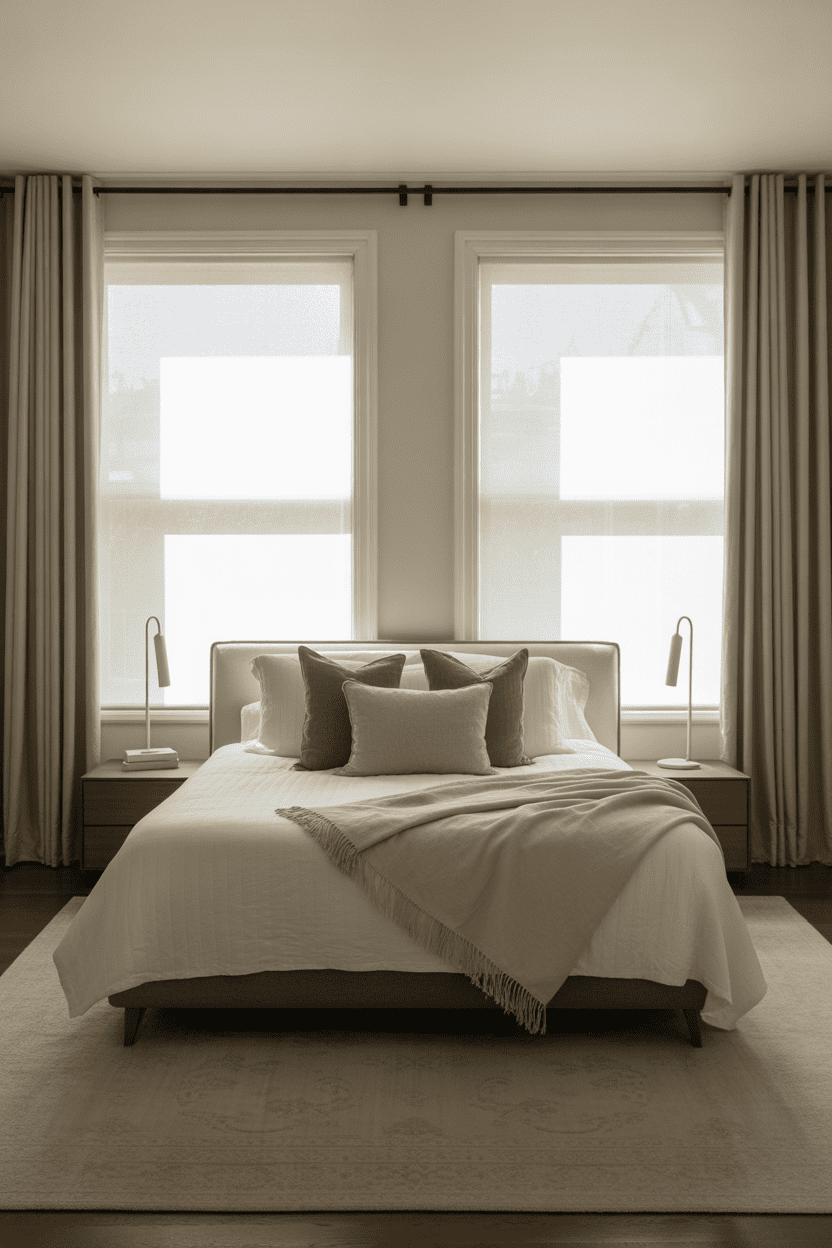 Layout Tips on How to Arrange a Bedroom With Two Windows That Actually ...